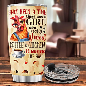 HUBUPU Chicken Gifts, Breed Lovers Spring Swig For, Tumbler 20 Oz With Lid And Straw, Crazy Chicken Lady Coffee Lover, Coffee Travel Coffee Mug Cup Girl Stainless Steel Coffee Straw Lid