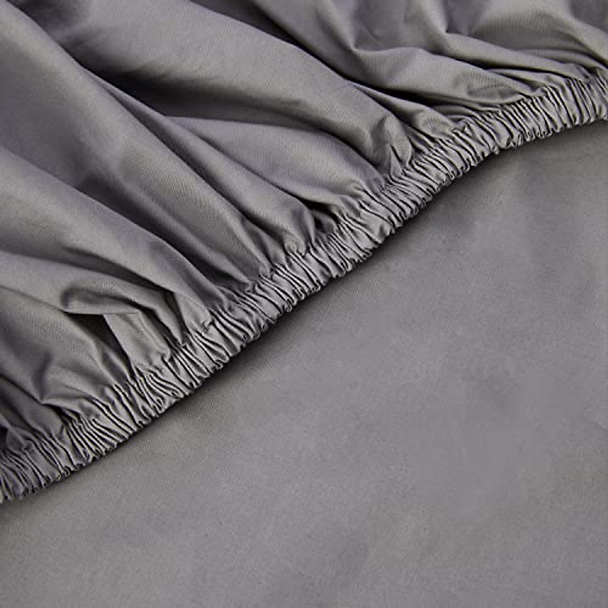 AmazonBasics everyday 100% cotton Fitted Sheet, Dark Gray 180 x 200 x 30 cm