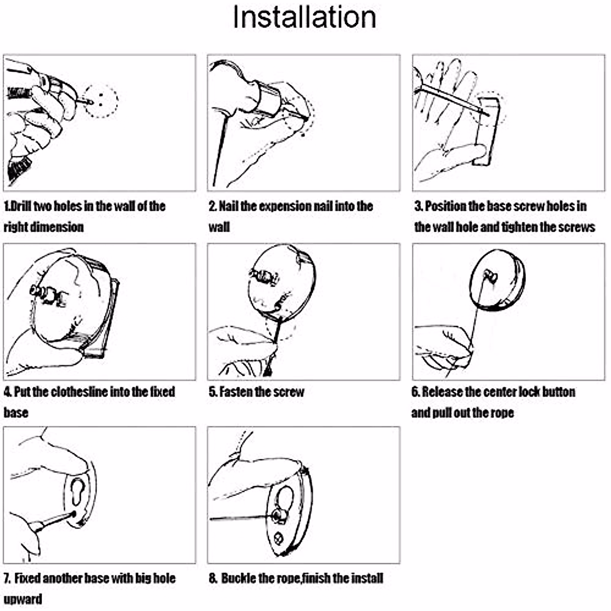 Little World Retractable Clothesline 304 Stainless Steel Durable with Heavy Duty Adjustable Rope Shower Clothes Line for Indoor and Outdoor (9.2FT Steel String)