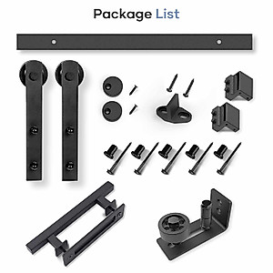 EaseLife 6.6 FT Sliding Barn Door Track and Handle Hardware Kit,Heavy Duty,Straight Pulley,Slide Smoothly Quietly,Easy Install (6.6FT Track Kit for 36"~40" Wide Single Door)