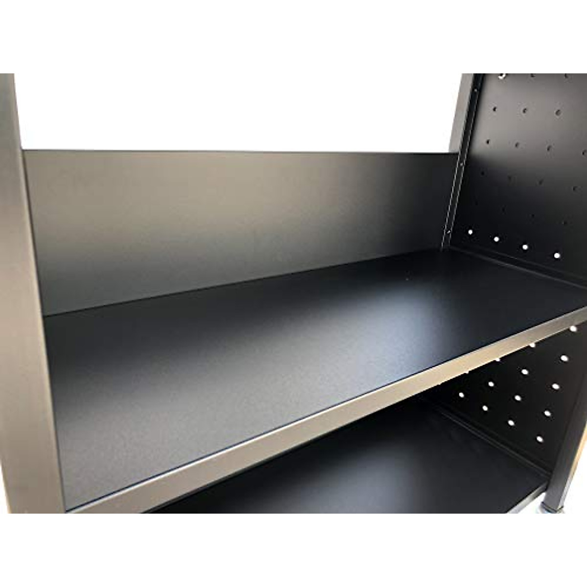 Workington Rolling Book Truck Book Cart with 3 Flat Shelves, Library Book Cart with Swivel Lockable Casters 3001 Black