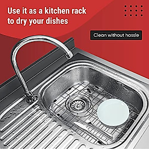 Sink Protectors for Kitchen Sink, Stainless Steel Sink Protector 13"x16" and 11.26"x14.5", Sink Grate for Bottom of Kitchen Sink 2 Pack Set