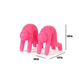 QBOMB Silicone Lid Lifters, 6PCS Spill-Proof Silicone Lid Lifters for Soup Pot,Pot Lid Lifts Creative Cute People Shape Kitchen Tools,Kitchen Tools Lid Stand