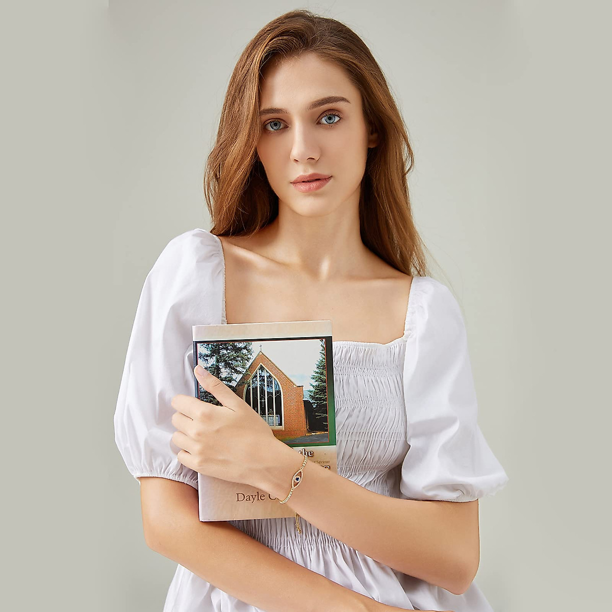 Gold Evil Eye Bracelets, 18K Gold Plated Adjustable ojo Bracelet Eye of Protection Bracelet Gold Evil Eye Amulet Evil Eye Jewelry Bangle Bracelets for Women(evil eye-gold)