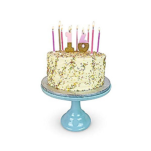 Talking Tables Pink Number 1 Candle with Gold Glitter Premium Quality Cake Topper Decoration For Kids, Adults, Teenagers, 1st Birthday Party, Anniversary, Milestone Age, 3"