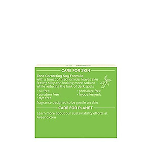 Aveeno Positively Radiant Intensive Moisturizing Night Cream with Total Soy Complex & Vitamin B3, Oil-Free, Non-Greasy, Hypoallergenic & Non-Comedogenic, 1.7 oz