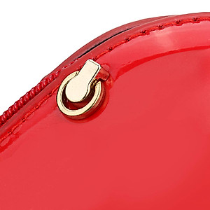 Women Leather Lips-shaped Evening Clutch Purses Crossbody Bags Vintage Banquet Handbag (Red)
