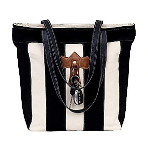 CREATIVE LEATHER ART CLA Upcycled Canvas & Cowhide Tote Bag (Tote Bag 2)