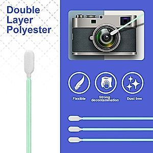 INCHOO 100pc 6.3" Double Layer Polyester Cleaning Swab Sticks for Solvent Format Inkjet Printer Roland Optical Equipment