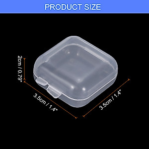 uxcell 24Pcs Clear Small Plastic Beads Storage Containers with Lids, Square Anti-Oxidation Jewelry Storage Boxes for Small Items Craft, Beads, Ear Studs, Necklaces(1.4×1.38×0.79In)