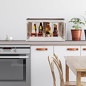 Rinboat 4 Packs 15 Gallon Collapsible Storage Bins with Wheels, Five-Door Plastic Folding Storage Box