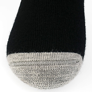 AndeanSun Darn Warm Outdoor Alpaca Socks Best for Cold Feet (Black/Light Grey, Medium)