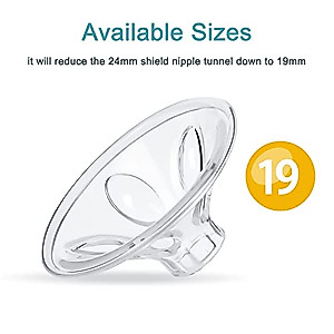 Loveishere Flange Massage Cushions 19mm Compatible with Spectra/Medela 24mm Shields/Flanges Replace Flange Inserts Spectra Breastpump Parts Reduce 24mm to 19mm 2pc