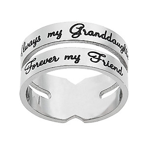 Always My Granddaughter Forever My Friend Granddaughter's Ring - Stackable Ring Granddaughter's Jewelry & Gifts Size 7