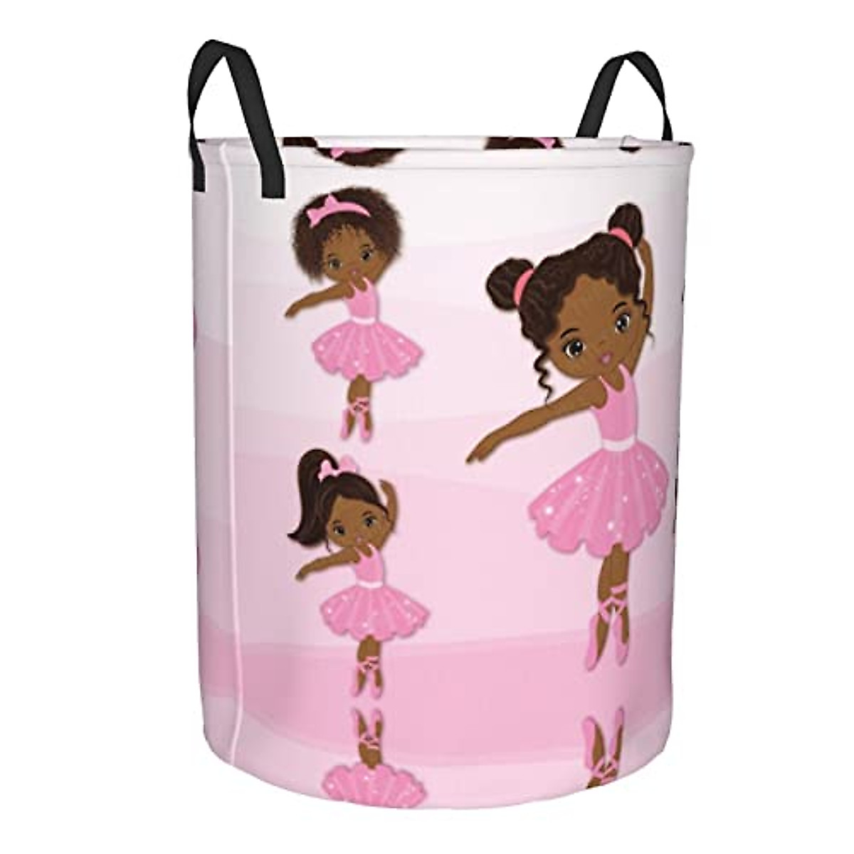 Gbuzozie Cute African Black Girl Round Laundry Hamper Storage Basket Toys Clothes Organizer Bin For Home Bathroom Bedroom Dorm Nursery, 38l