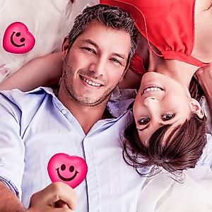 30 Pieces Heart Smile Funny Face Stress Balls, Mini Foam Ball, Stress Relief Smile Balls for School Carnival Reward, Valentine Party Bag Gift Fillers (Pink)')