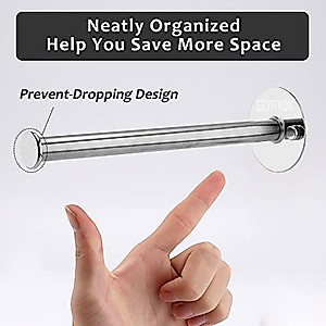 304 Stainless Steel Clothes Hangers Storage Stacker Bath Towel Hangers Coats Handbags Hangers Multi-Use Organizers for Closet,Cloakroom,Balcony, Bathrooms,Laundry Room Easy to Install