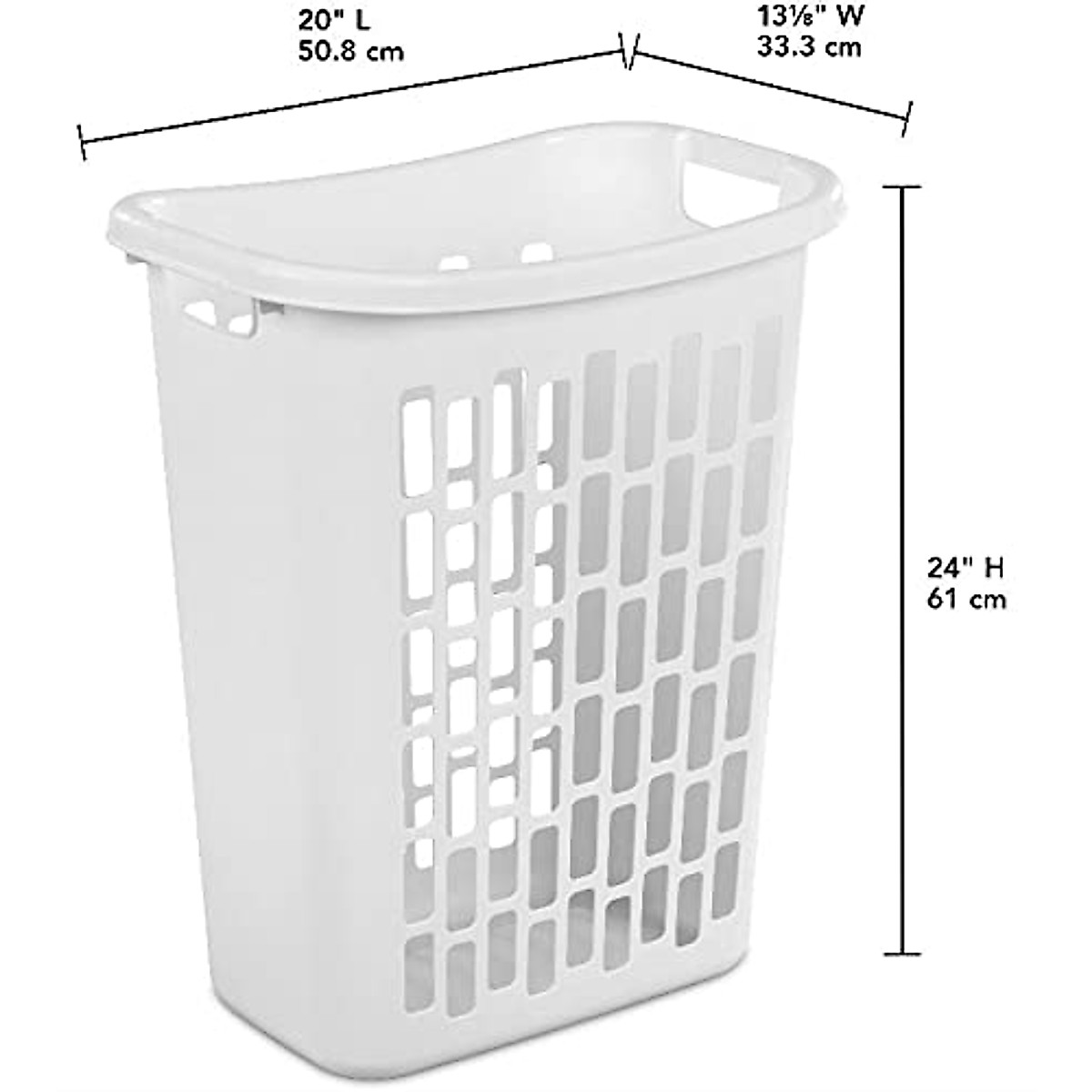 CR-FUSE 2 Pcs Of Mainstays Rectangular Open Laundry Hamper, White (2-Pack)