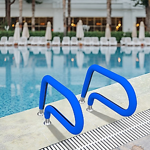 Pool Railing Covers-4 Feet Zippered Swimming Pool Handrail Covers-Neoprene Hand Grip Rail Slip Cover for Inground Swimming Pool Ladder Handles