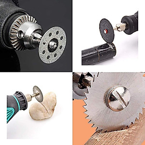 60Pcs Rotary Cutting Wheels Tool Kit, Resin Cut Off Wheels Disc, Mini HSS Saw Blades Cutter, Diamond Cutting Kit with Mandrels for Wood Glass Plastic Stone Metal