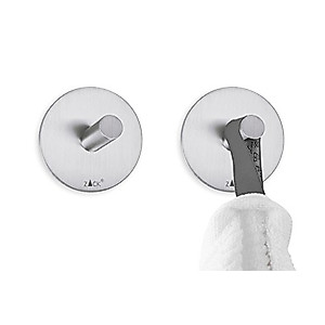 Zack 40306 Duplo Self-Adhesive Round Towel Hook, 1.81-Inch, 2-Piece