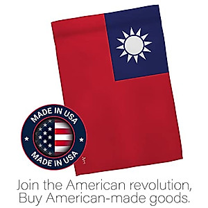 Americana Home & Garden Taiwan Garden Flag Set Wood Dowel Regional Nation International World Country Particular Area House Decoration Banner Small Yard Gift Double-Sided, Made in USA