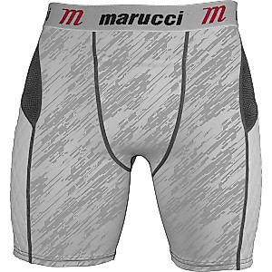 Marucci Youth Elite Padded Slider Shorts, White/CAMO, Youth XX-Large
