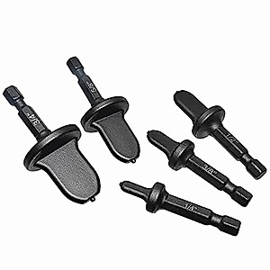 Mesee Swaging Tool Drill Bit Set, 5 Pieces 1/4'' Hex Shank Copper Pipe Flaring Drill Bits Tube Expander Steel Swage Bits Air Conditioner Tubing Expand Repairing Set - 1/4'', 3/8'', 1/2'', 5/8'', 3/4''