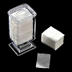 kekafu Cotton Pads Holder Organizer Clear Acrylic Cosmetic Cotton Pad Container Square Makeup Organizer Cosmetic Pads Container with Lid for Bathroom Home Office