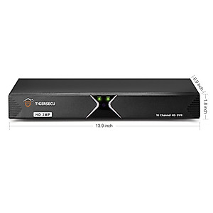 TIGERSECU Super HD 1080P 16 Channel DVR Security Recorder Without Hard Drive, Hybrid 6-in-1 CCTV DVR Recorder Compatible with 2MP and 5MP TVI, AHD, CVI, Analog, RS485 PTZ and IP Cameras