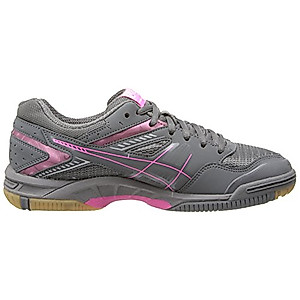ASICS Women's Gel 1150V Volley Ball Shoe,Smoke/Knock Out Pink/Silver,8 M US