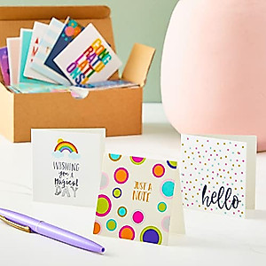 All Occasion Mini Notecards with Envelopes and 24 Stickers- 72-Pack Tiny Cute Greeting Cards for Birthday, Wedding, Party, Anniversary, Thank You, 24 Assorted Design, 3 of Each, Folded 2.5x2.5 Inches