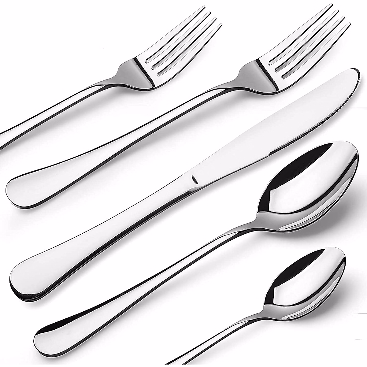 Nice Kitchen Silverware Set, Reusable Stainless Steel Flatware Cutlery Sets, Heavy Forks and Spoons Silverware Utensils for 8,40-Piece
