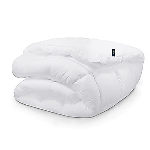 SERTA Down Illusion Soft Hypoallergenic 2 inch Pillowtop Simple Fit Mattress Topper, Queen, White