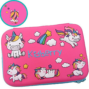 Kidberry Pencil case for kids, pencil case for kids,pencil pouch, girls pencil case for school, Cute Unicorn 3D design pencil box, Pompon is not included comes in a gift box