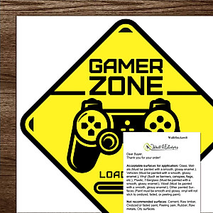 Gamer Zone door sign sticker wall art bedroom boys room gaming decor wallpaper decal stickers boy game vinyl decoration baby kid accessories bedroom kids decals video game loading removable controller