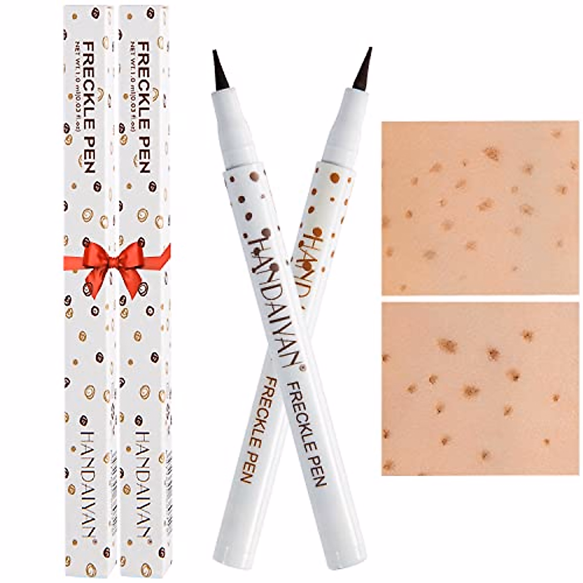 Freckles Pen, 2 Color Natural Freckles Makeup Pens Waterproof Long-Lasting Quick-Dry Pen, Natural Like-real Makeup, Easy Makeup Tool For a Natural Sun-kissed Makeup, Light Brown&Natrual Coffee