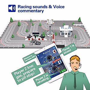 AGM MASTECH Mini Deluxe Block Building N Slot car Race Set GD-12 at 1:87 Scale