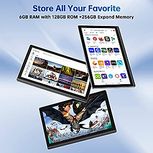 MESWAO Android Tablet 14.1 Inch, Android 12 Large Tablet with1080 Full HD, 8G-RAM 128G-ROM 512G-Expand, WiFi 6 Computer Tablets with 10000mAh Long Lasting Battery, 2023 Release-Gold