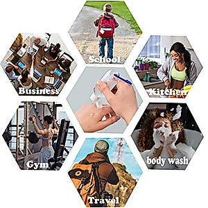 XITENBAO Travel Bottles with Keychain, 2oz/50ml Portable Plastic Travel Bottles - Leakproof Squeeze Bottles with Flip Cap - Empty Refillable Containers for Conditioner Body Wash Liquid etc