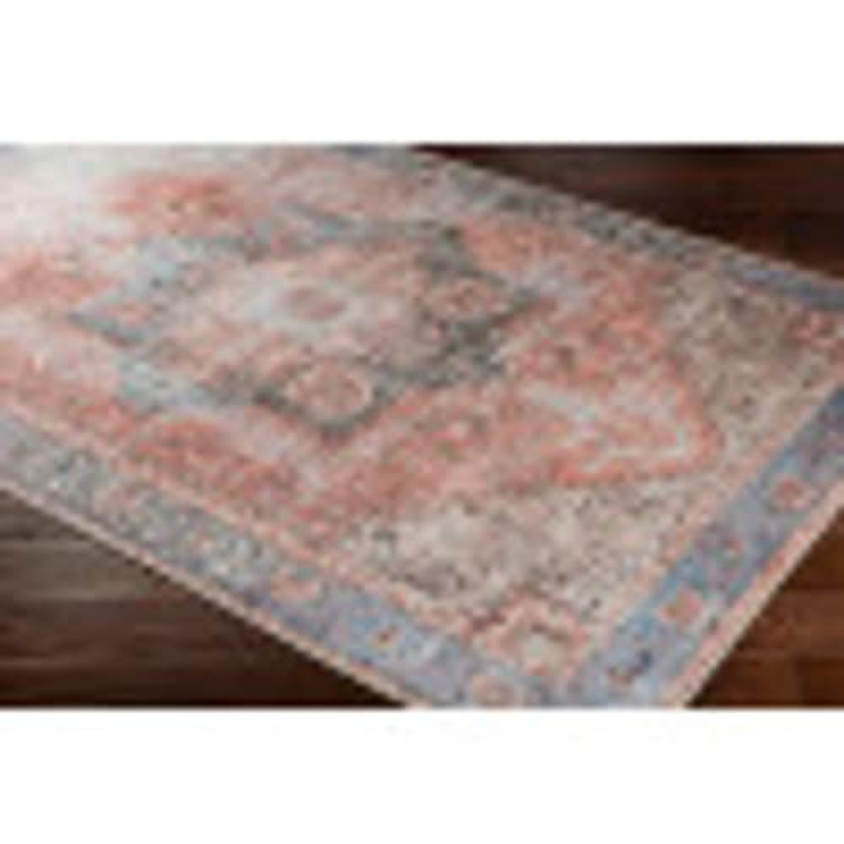 Livabliss Suri Vintage Washable Area Rug 5'3" x 7'3", Rust/Blue