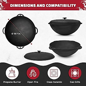 Dutch Oven Pot with Lid 23 Quarts (22 L) - Camping Dutch Oven - Cast Iron Cookware Set - Uzbek Kazan Cast Iron – Premium Camping Cookware