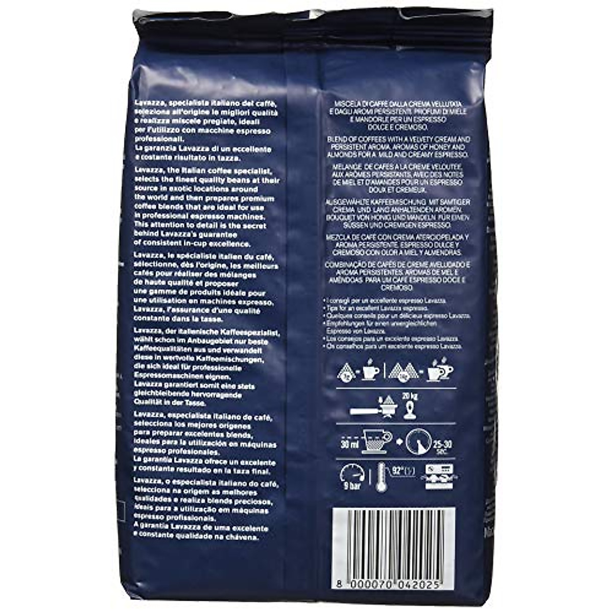 Lavazza Italian "Super Crema" Espresso Whole Bean Value Pack (3 x 2.2 lb bags)