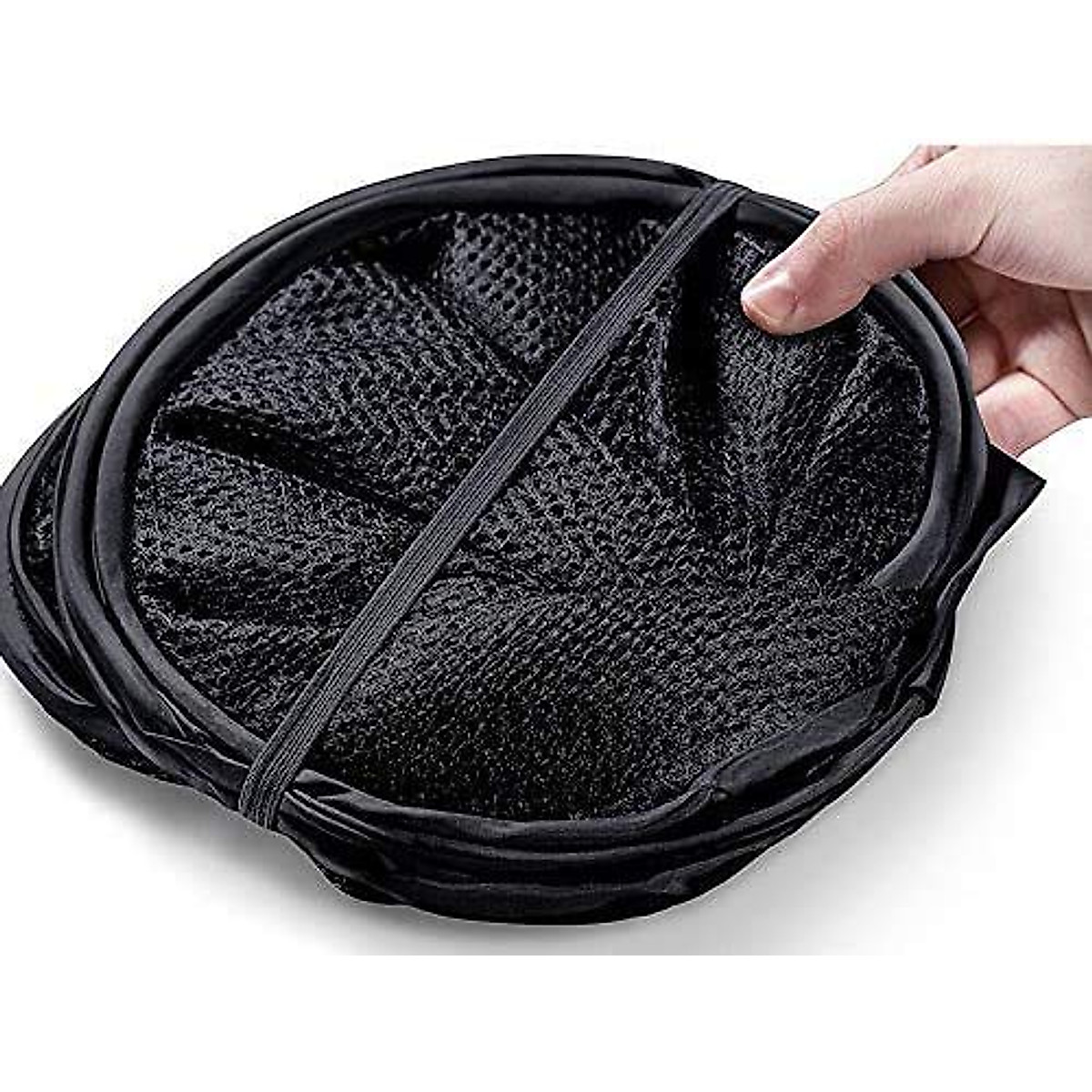 Laundry Hamper for Clothes - Mesh Pop Up Laundry Basket Bag, Portable Collapsible Folding Hampers with Carry Handles, fit College Dorm, Bedroom, Travel, Kids Room (Black)