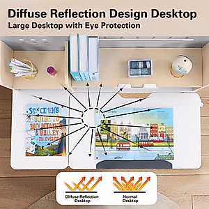 COSVALVE 39in Wide Adjustable Height Kids Desk with Tilting Desktop, Steel Frame, Drawer, and Bookshelf Hutch, Study Child Table for Ages 3-12, Grey