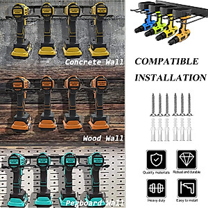 alitade Power Tool Organizer,2PCS Drill Holer Wall Mount Garage Power Tool Storage Rack for Handheld & Power Tools,Metal Drill Holder for Garage Warehouse Shed Shop