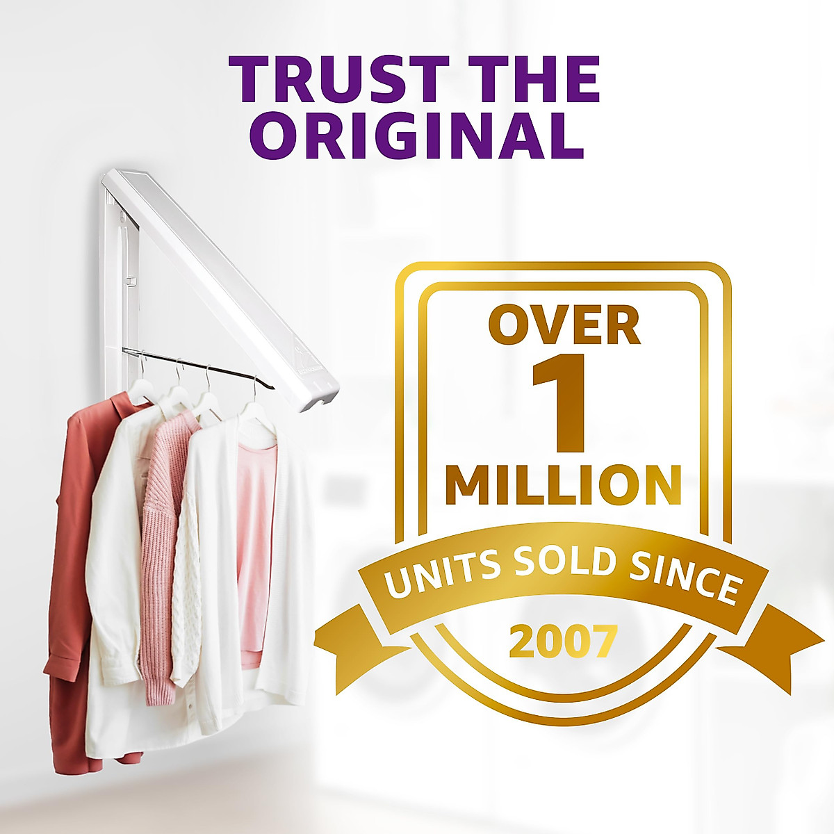 InstaHanger Closet Organizer, The Original Folding Drying Rack, Wall Mount