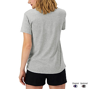 Champion womens Classic Tee, Script Logo T Shirt, Oxford Gray-y08113, Large US