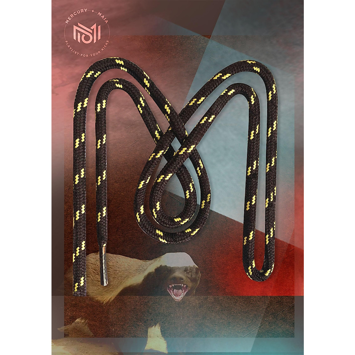 Mercury + Maia Honey Badger Boot Laces Heavy Duty w/Kevlar - Made in USA - Thick Bootlaces for Work and Hiking Boots - Brown Nat, 54 in (1p)