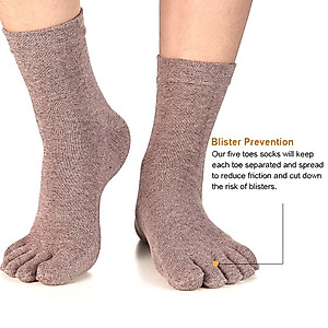 Meaiguo Women's Toe socks Cotton Crew Five Finger Socks For Running Athletic 4 Pack(ABL)